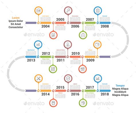 时间轴信息图表图表timeline Infographics Infographics 箭头、业务、图表、公司、日期、图元素流程