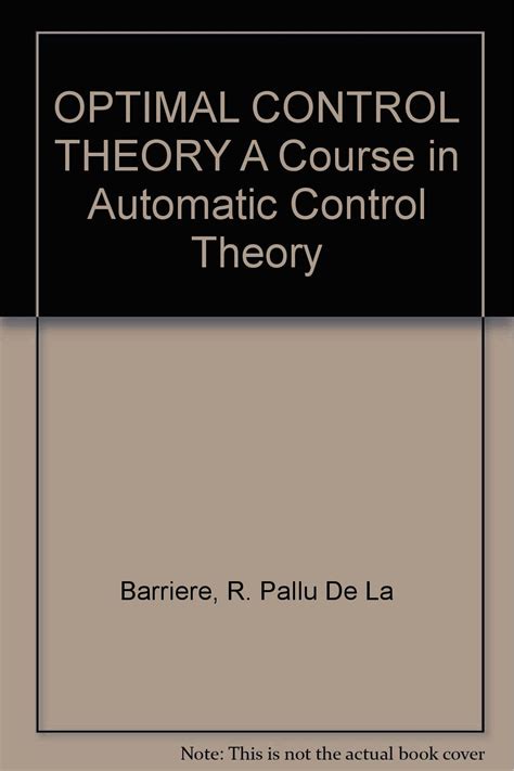 Optimal Control Theory A Course In Automatic Control Theory Amazonde