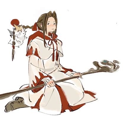 Cloud Strife Aerith Gainsborough Moogle And White Mage Final Fantasy And 1 More Drawn By