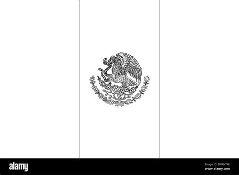 Mexican Flag Drawing Black And White