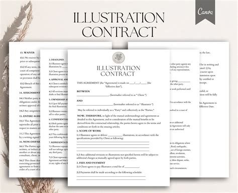 Illustration Contract Template Freelance Illustrator Agreement Commissioned Art Contract