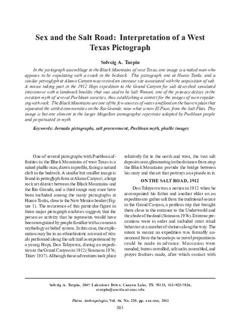 Pdf Sex And The Salt Road Interpretation Of A West Texas Pictograph