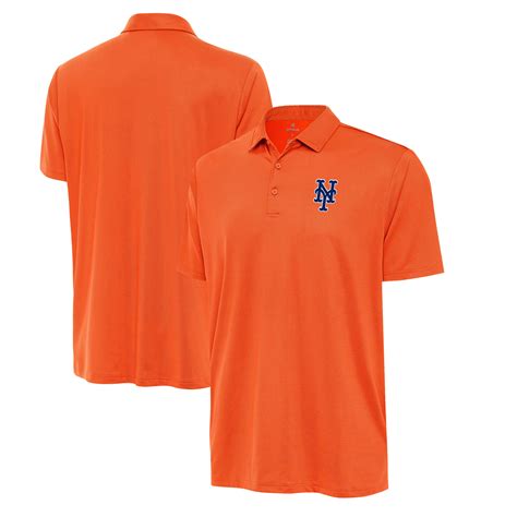 Mens Antigua Orange New York Mets Eclipse Polo Nyynews