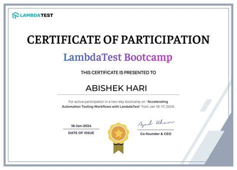 Abishek Hari On Linkedin Lambdatestbootcamp Techeducation