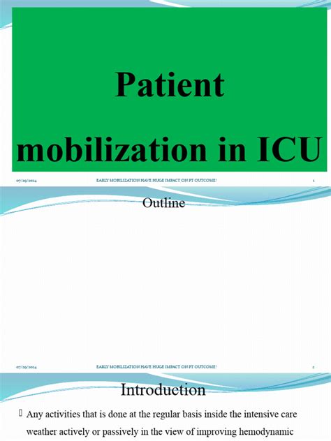 Pt Mobilization Pdf Intensive Care Unit Intensive Care Medicine