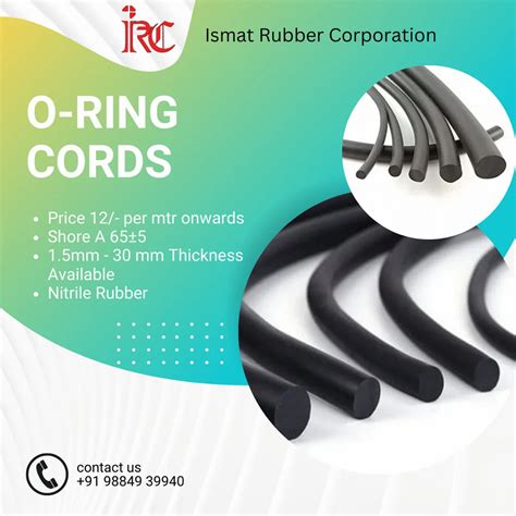 Black Nitrile Rubber O Ring Cord Packaging Type Roll Size 15mm