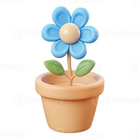 Cute 3d Flower Pot Illustration 52572850 Png