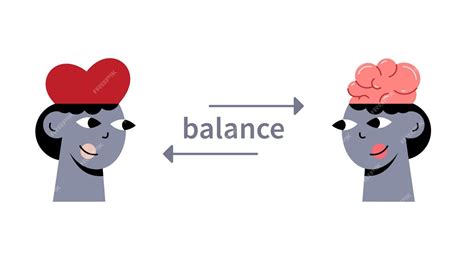 Equilibrio Del Corazón Del Cerebro Vector Premium