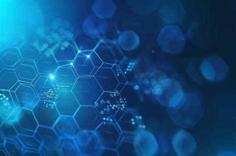 Abstract Digital Hexagonal Molecular Structure Premium Ai Generated Image