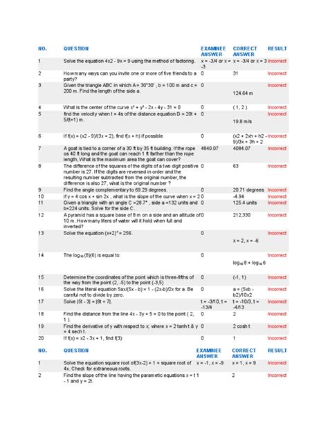 Random Math Questions Pdf Equations Trigonometric Functions