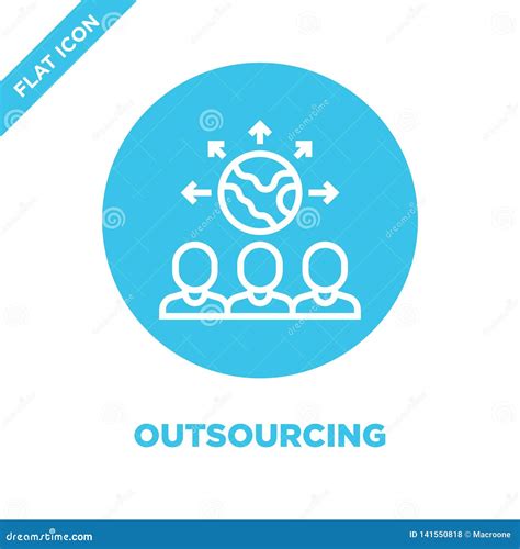 Outsourcing Icon Vector Thin Line Outsourcing Outline Icon Vector Illustration Stock Vector