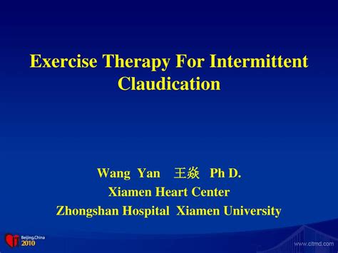 Ppt Exercise Therapy For Intermittent Claudication Powerpoint