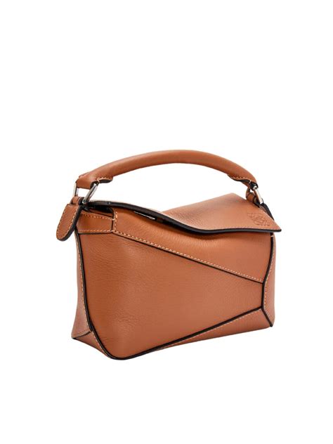 Loewe Mini Puzzle Bag In Classic Calfskin Tan Balilene