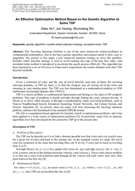 An Effective Optimization Method Based On The Genetic Algorithm To