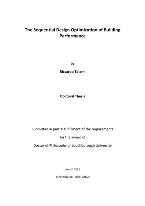 pdf the sequential design optimization of building performance