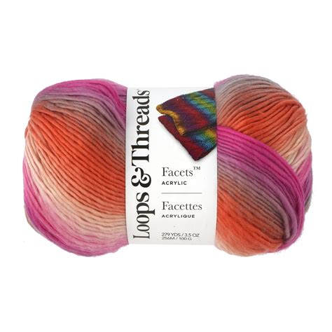 Loops And Threads Lollipop Facets Yarn Medium Weight Yarn For Knitting