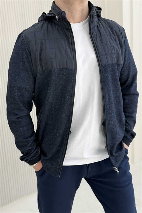 Hooded Simple Light Men Jacket Blueblu Jackets Klaudio Fashion Tm 8075