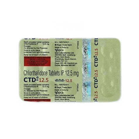 Chlorthalidone 125mg Ctd 125 Tablet At ₹ 120box Nagpur Id