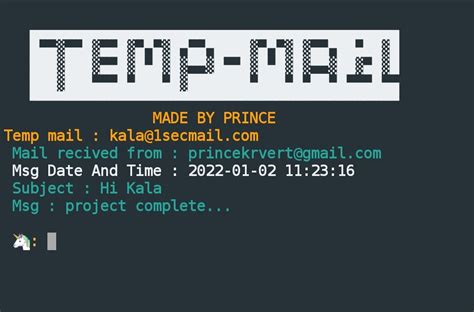 github princekrvert temp mail fake mail generator for the termux
