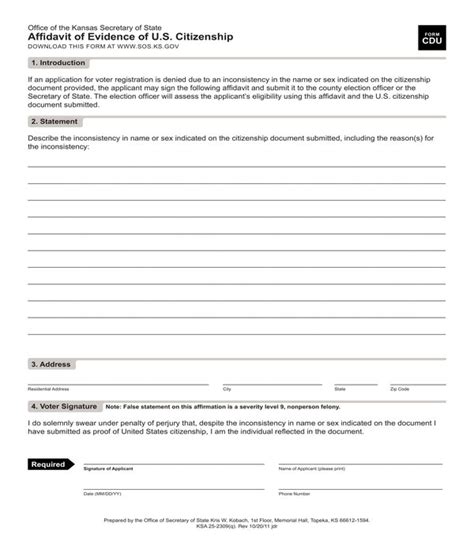 Free 7 Citizenship Affidavit Forms In Pdf Ms Word