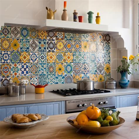 Premium Photo Illustration Of Moroccan Tiles Kitchen Splashback