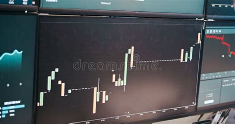 Stock Market Chart Computer Screen And Financial Graphs For Trading
