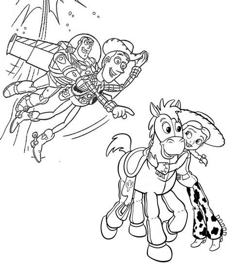 Printable Toy Story Jessie Woody And Buzz Coloring Pages Coloring Pages