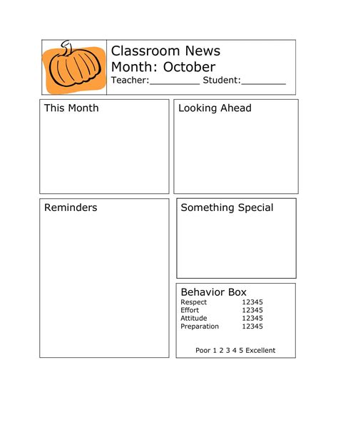 Free Printable Classroom Newsletter Templates Word Editable