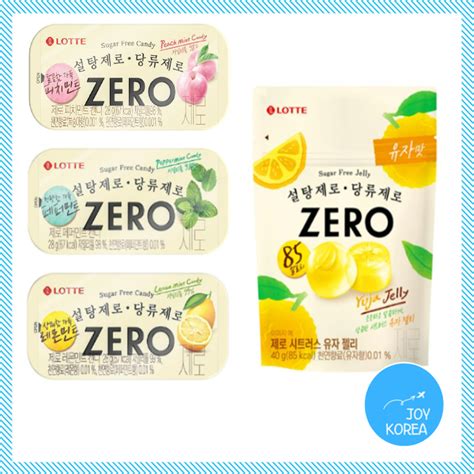 Lotte Zero Sugar Free Candy 28 G Zero Citrus Yuja Jelly 40g Peach