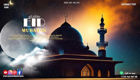 Premium Psd Psd Eid Muabarak Realistic Post Template For Social Media Poster And Banner