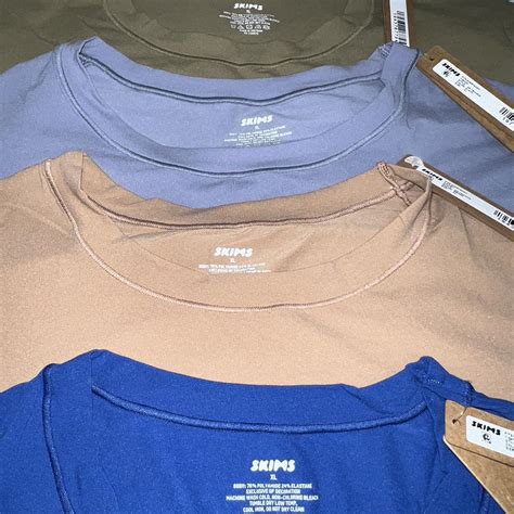 Skims Fits Everybody Tshirts Colors Khaki Slate Depop