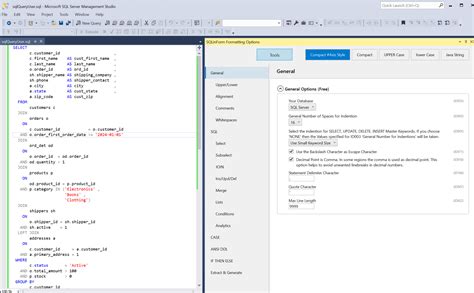 Ssms Sql Formatter Plugin Free For Ssms 18 22 200 Options