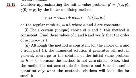 Determine The Order Of The Linear Multistep Chegg