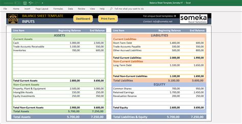 Free Balance Sheet Format In Excel