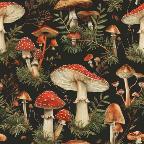 Mushroom Forest Pattern Stock Illustrations 27860 Mushroom Forest