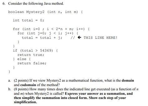 Solved 6 Consider The Following Java Method Boolean