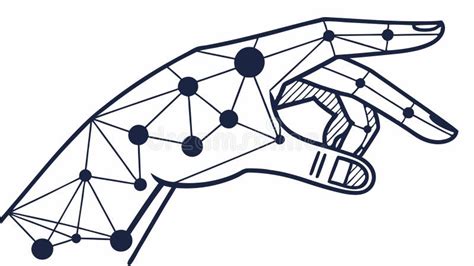 Hand Network Connection Digital Interface Tech Interaction Communication Futuristic Vector