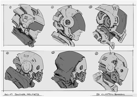 Captivating Sci Fi Soldier Helmets By Clayton Barton Helmet Reference