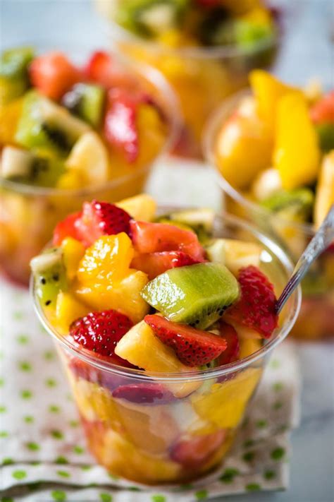 Fruit Cups With Strawberries And Pineapple Tropical Fruit Dessert