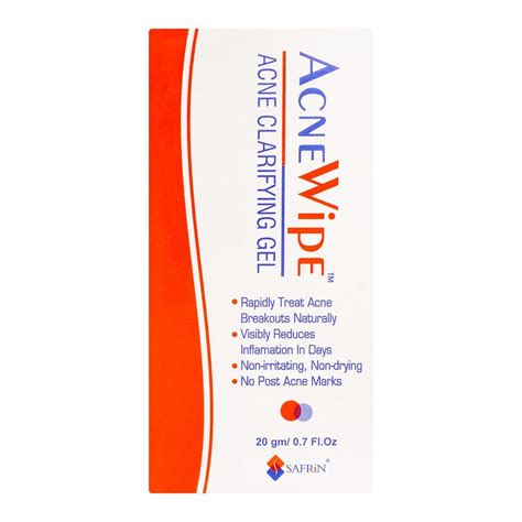 Purchase Safrin Skin Care Acne Wipe Clarifying Gel 15g Online At