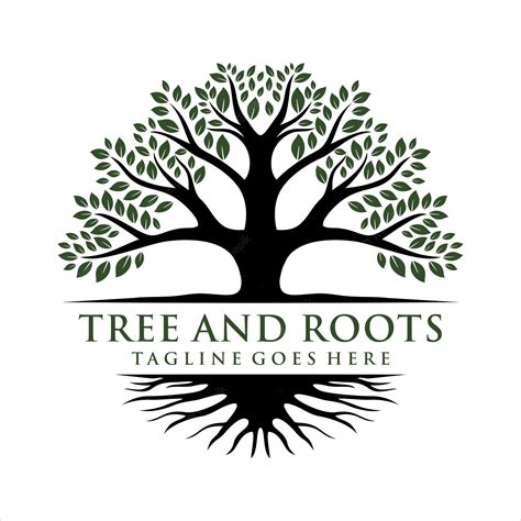 Premium Vector Abstract Tree With Roots Logo Design Template Vector