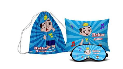 Kit Luccas Neto Gi Mochilinha Almofada Máscara Personalizada