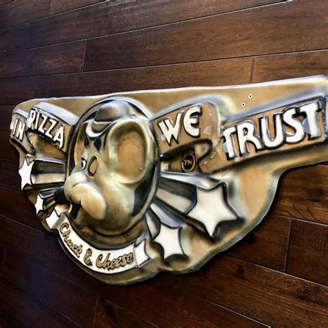 🍕 Vintage Chuck E Cheese Sign Wall Art Man Cave Decor Advertisement