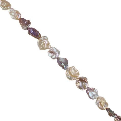 Natural Purple And Peach Freshwater Keshi Pearls Approx 20x10 X 25x16mm