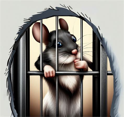5 Cute Jail House Mouse In A Mouse Hole Graphics Mouse Digital Art 5