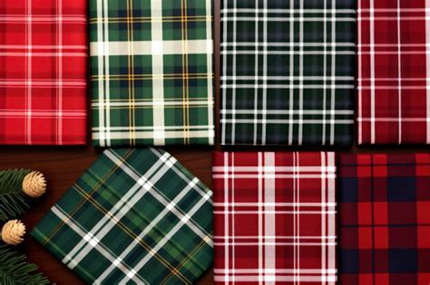 Premium Ai Image Christmas Plaid Pattern For Digital Paper