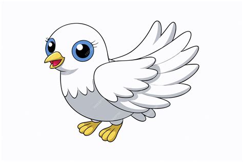 Illustration Vectorielle Adorable De Colombe Cute Dessin Animé Clipart
