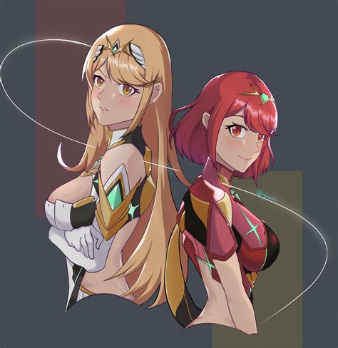 [fanart] Mythra And Pyra By Ruiyolas On Deviantart