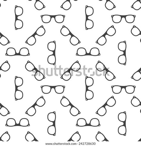 Vector Seamless Glasses Pattern Minimal Eyeglasses Stock Vector Royalty Free 242728630