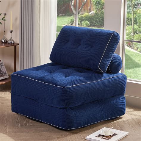 Bigsyy Foldable Chair Bed Futon Sofa For Bedroom And Living Room Adult